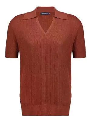 Frescobol Carioca Joaquim Ribbed V-neck T-shirt - Brown