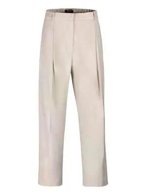 MOORER Pleated Cropped Trousers - Neutrals