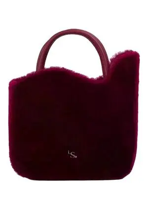 LE SILLA Ivy Shearling Tote Bag - Red