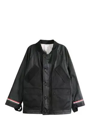 Thom Browne Panelled Buttoned Jacket - Black
