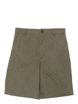 Gucci Gg Monogram Cotton Shorts - Green