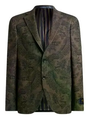 Etro Paisley Print Wool Blazer - Brown