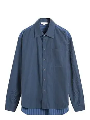 JW Anderson Patchwork Striped Shirt - Navy