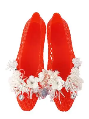HEAVENLY JELLY Glam Embellished Jelly Shoes Red