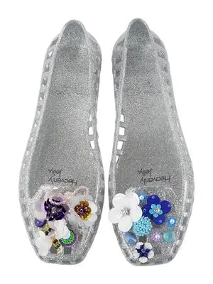 HEAVENLY JELLY Dazzla Embellished Jelly Loafers - Silver