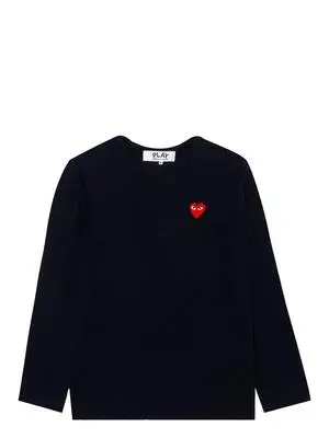 Play Comme Des Garcon Heart-logo Sweater - Black