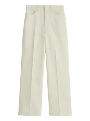 Cos Cotton-canvas Straight-leg Trousers - White