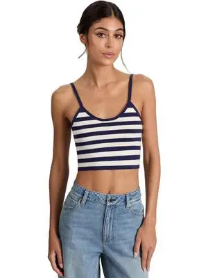 Alice + Olivia Maude Striped Bralette - White