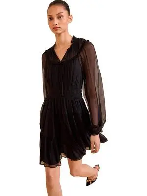 Ulla Johnson Ava Silk Mini Dress - Noir