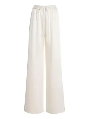 Oscar De La Renta Silk Georgette Wide-leg Pants - Ivory