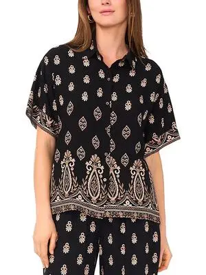 Vince Camuto Printed Oversized Shirt - Rich Black