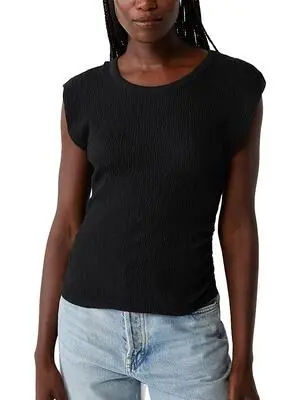 Michael Stars Leighton Power Shoulder Top - Black