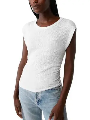 Michael Stars Leighton Power Shoulder Top - White