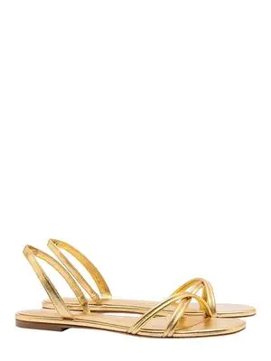 Larroude Annie Criss-Cross Sandals Gold