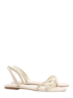 Larroude Annie Criss-Cross Sandals Ivory