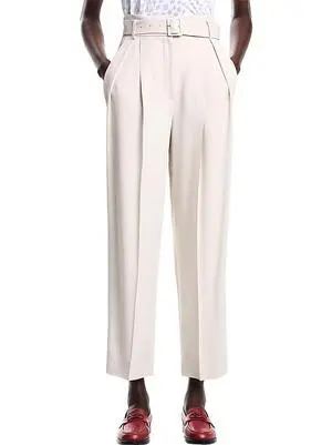 Emporio Armani Satin Pleated Trousers - Solid Light