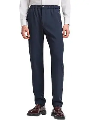 Emporio Armani Regular Fit Crepe Jersey Trousers - Solid Blue
