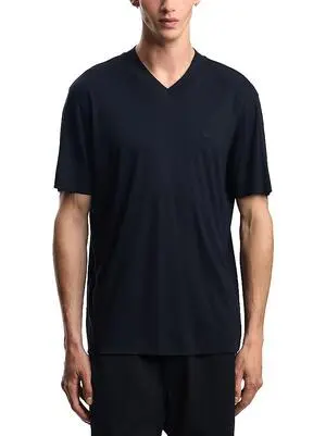 Emporio Armani Regular Fit V Neck Tee - Solid Blue