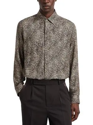 Emporio Armani Regular Fit Animal Print Shirt - Solid Medium