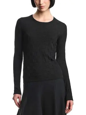 Emporio Armani Textured Knit Top - Solid Black
