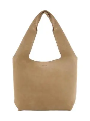 Veronica Beard Sling Suede Shoulder Bag - Latte