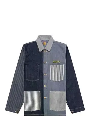 HUMAN MADE Crazy Coverall Embroidered Patchwork Shirt Jacket - Blue