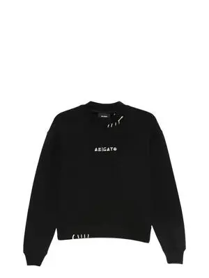 Axel Arigato Embroidered-detail Crew-neck Sweatshirt - Black
