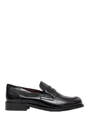 SOMMET Penny-strap Leather Loafers - Black