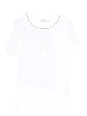 Peserico Chain Link-trimmed T-shirt - White