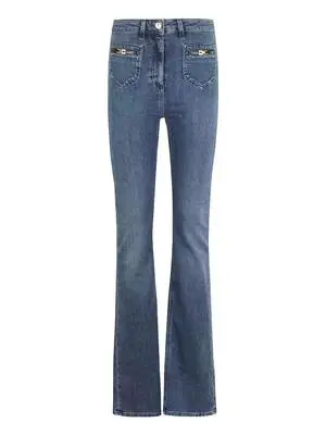 Elisabetta Franchi Cotton-blend Flared Jeans - Blue