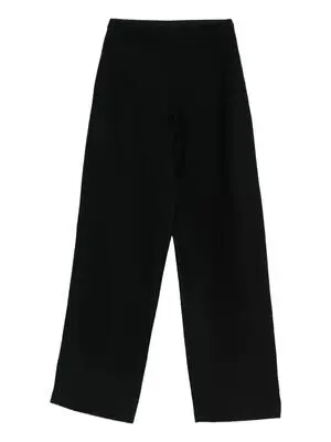 Emporio Armani Wide-leg Cotton-blend Trousers - Black