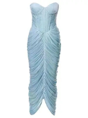 ANA RADU Midi Strapless Dress - Blue