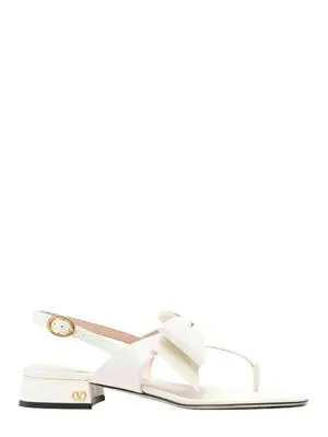 Valentino Garavani Bow-embellished Slingback Sandals - Neutrals
