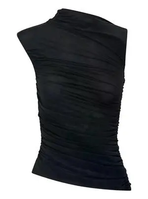 NICHOLAS Callie Asymmetric Draped Top - Black