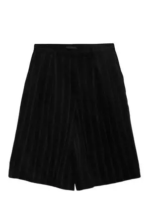 JUUN.J Pinstriped Pleated Shorts - Black