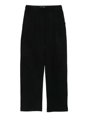 Emporio Armani Chevron-motif Pleated Straight Trousers - Black