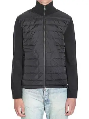 Moncler Padded Wool-blend Down Jacket - Black