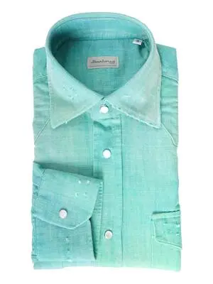 SARTORIO NAPOLI Snap-button Pocket Shirt - Green