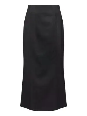 MAISON MARGIELA Back-slit Midi Skirt - Black
