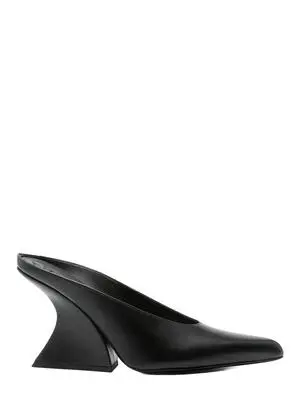 MUGLER 100mm Sculpted Heel Pointed-toe Mules - Black