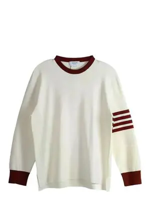Thom Browne Four-stripe Crew-neck Sweater - White