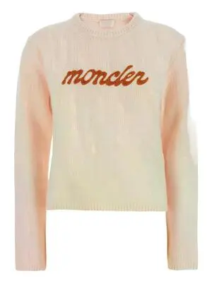 Moncler Embroidered Logo Sweater - Pink
