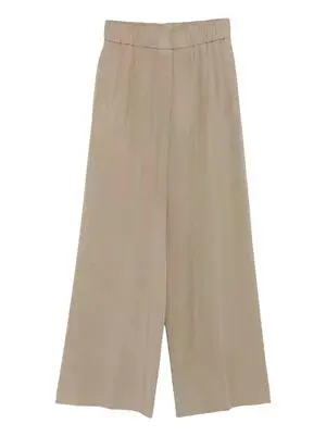 Peserico Elastic-waist Wide-leg Trousers - Green