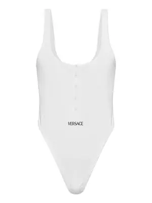 Versace Button-front Cotton Body - White