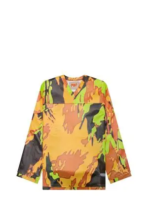 PDF Camouflage-print Long-sleeve T-shirt - Orange