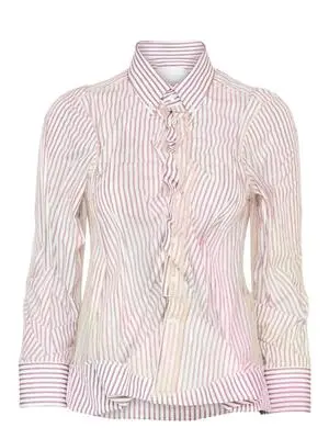 MAISON MARGIELA Striped Ruffled Shirt - White