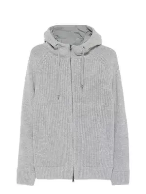 Herno Zip-up Wool Hoodie - Grey
