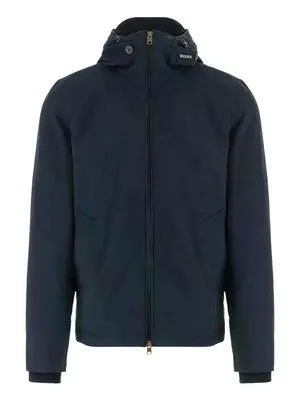 Woolrich Hooded Zip-front Coat - Blue