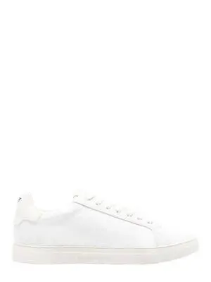 Emporio Armani Leather-panelled Lace-up Sneakers - White