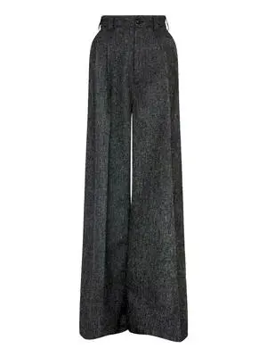 MAISON MARGIELA Pleated Front Wool Trousers - Grey